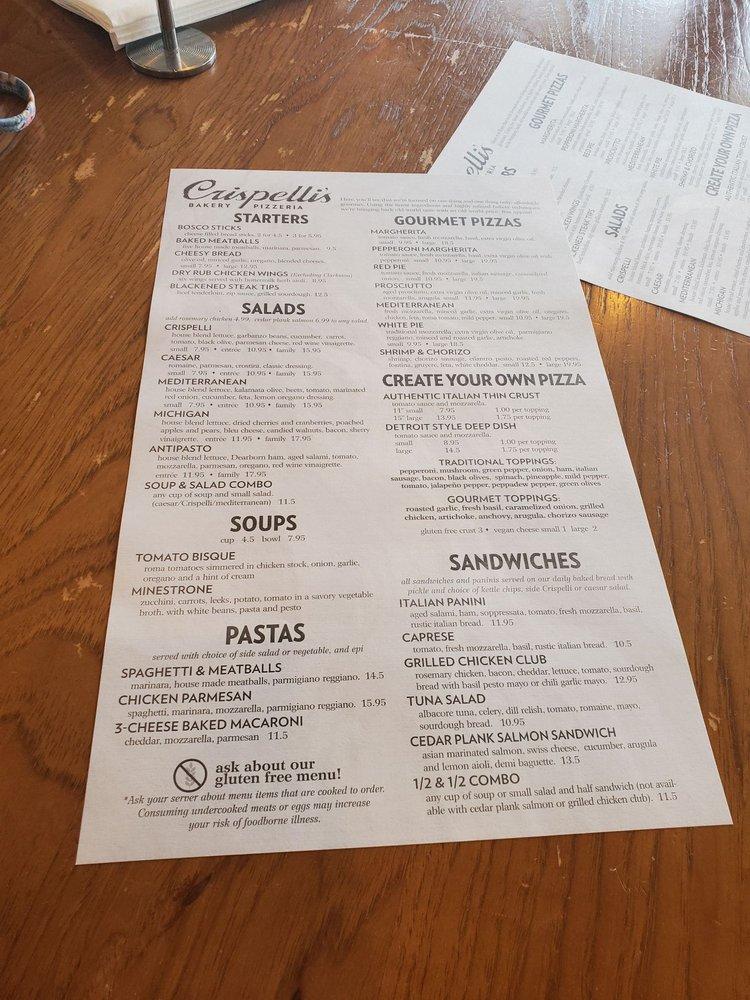 Menu at Crispelli's Bakery & Pizzeria - Clarkston, Clarkston