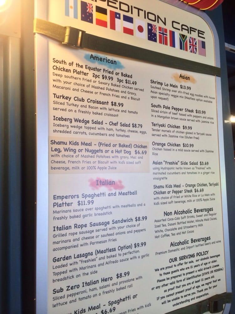 Menu at Expedition Cafe, Orlando, Sea Harbor Dr