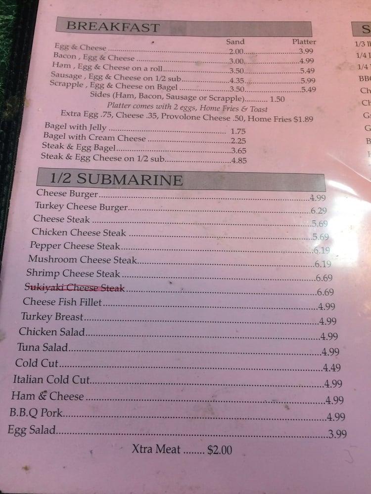 Menu at J&J Grocery & Deli restaurant, Baltimore
