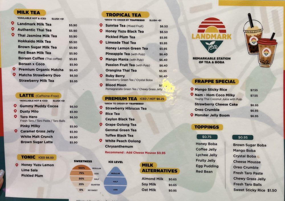 Menu at Landmark Tea restaurant, Las Vegas