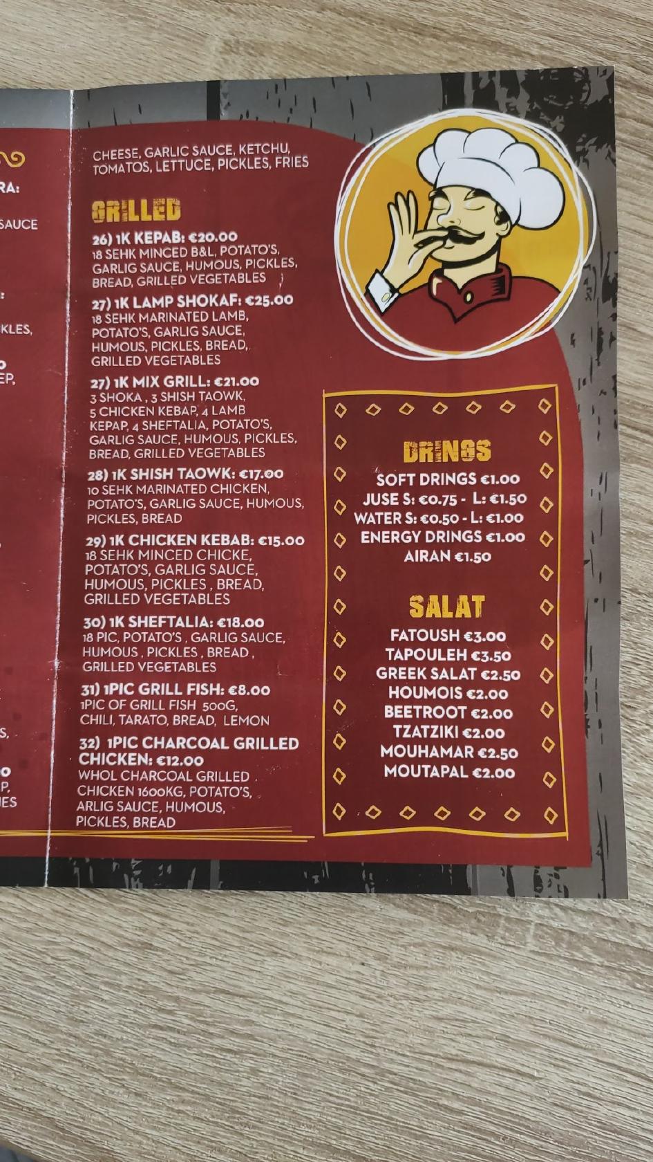 Speisekarte von MIMAS RESTAURANT, Nikosia