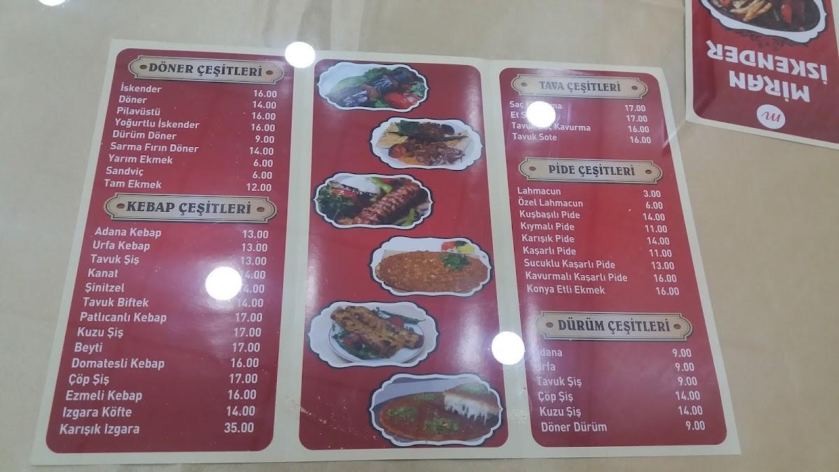 Menu at Miran İskender, Istanbul, Osmangazi Caddesi & Dağyolu Sokak No:134