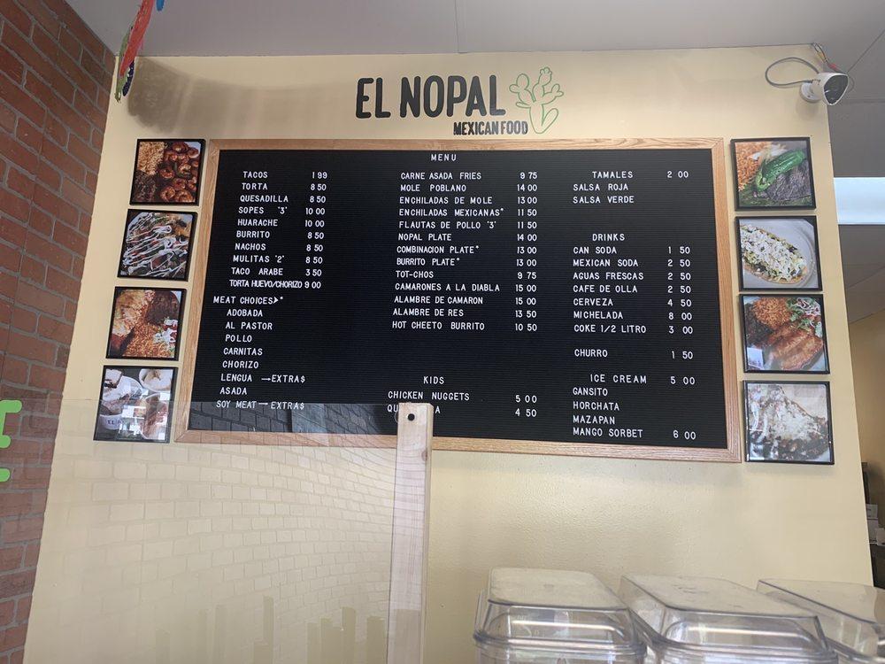 Menu at El Nopal Mexican Food restaurant, Everett