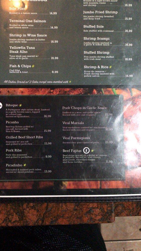 Menu at Terminal One Sports Bar, Elizabeth
