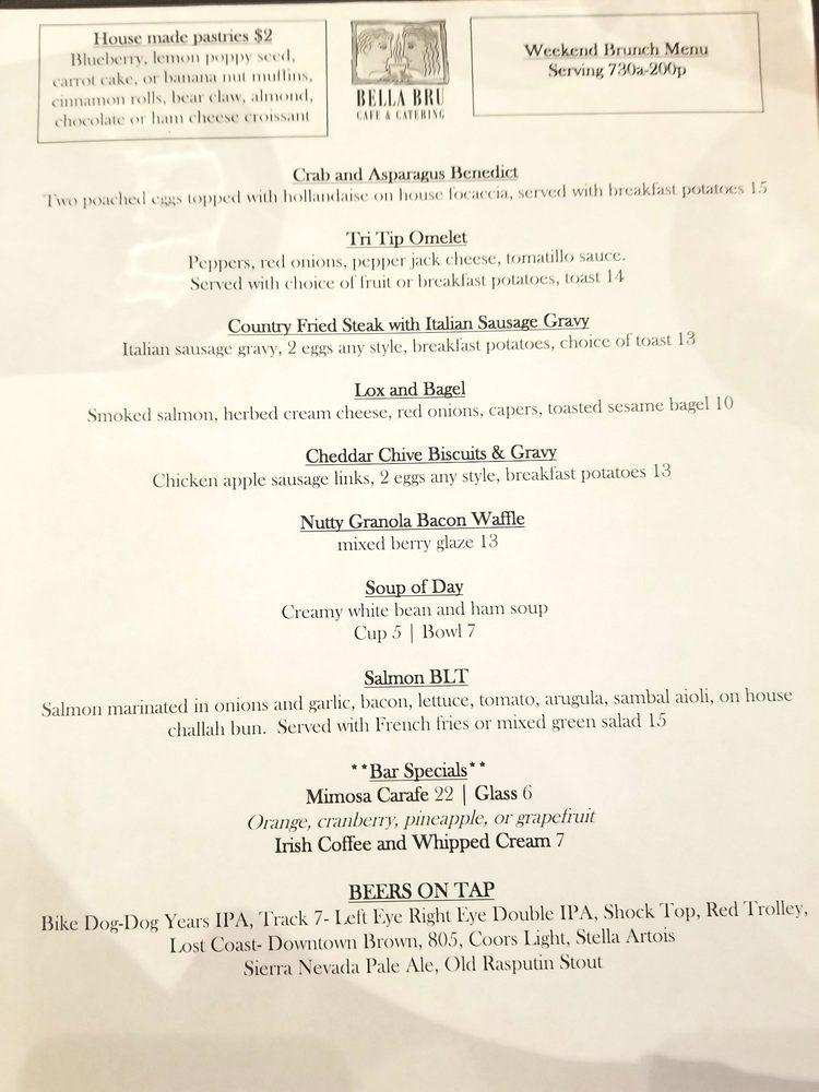 Menu at Bella Bru Cafe, Sacramento, Natomas Blvd Suite 100