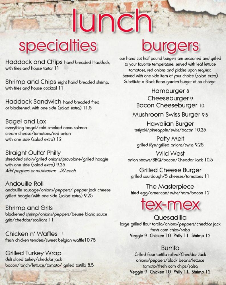 Menu at Café One restaurant, Ormond Beach