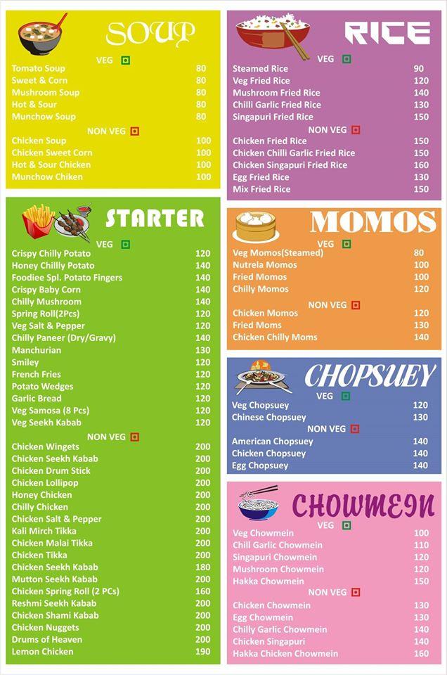 Menu at Foodiee Night, New Delhi, M6X4+3GG