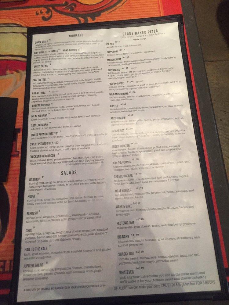 Menu at Jupiter pizzeria, Sugar Land