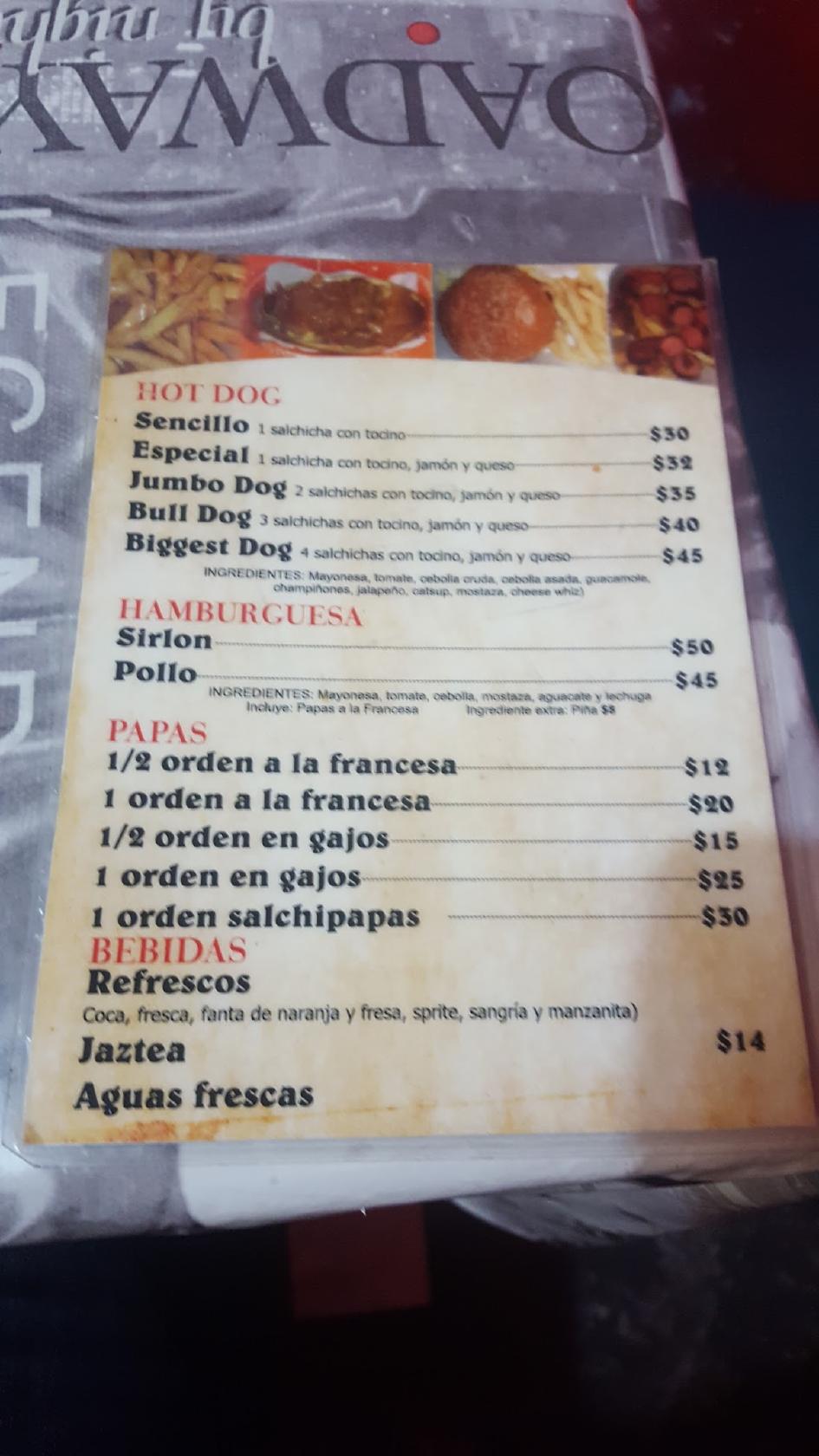 Menu at Bull Dog Hot Dogs y Hamburguesas, Culiacán