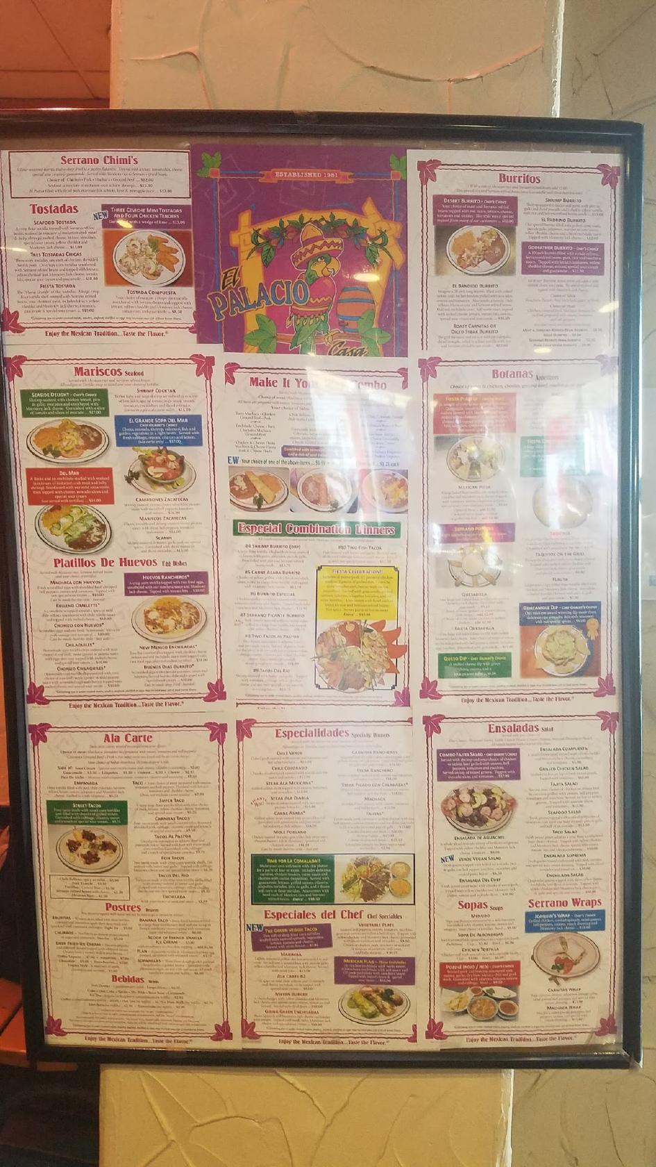 Menu at Casa Serrano pub & bar, Laughlin