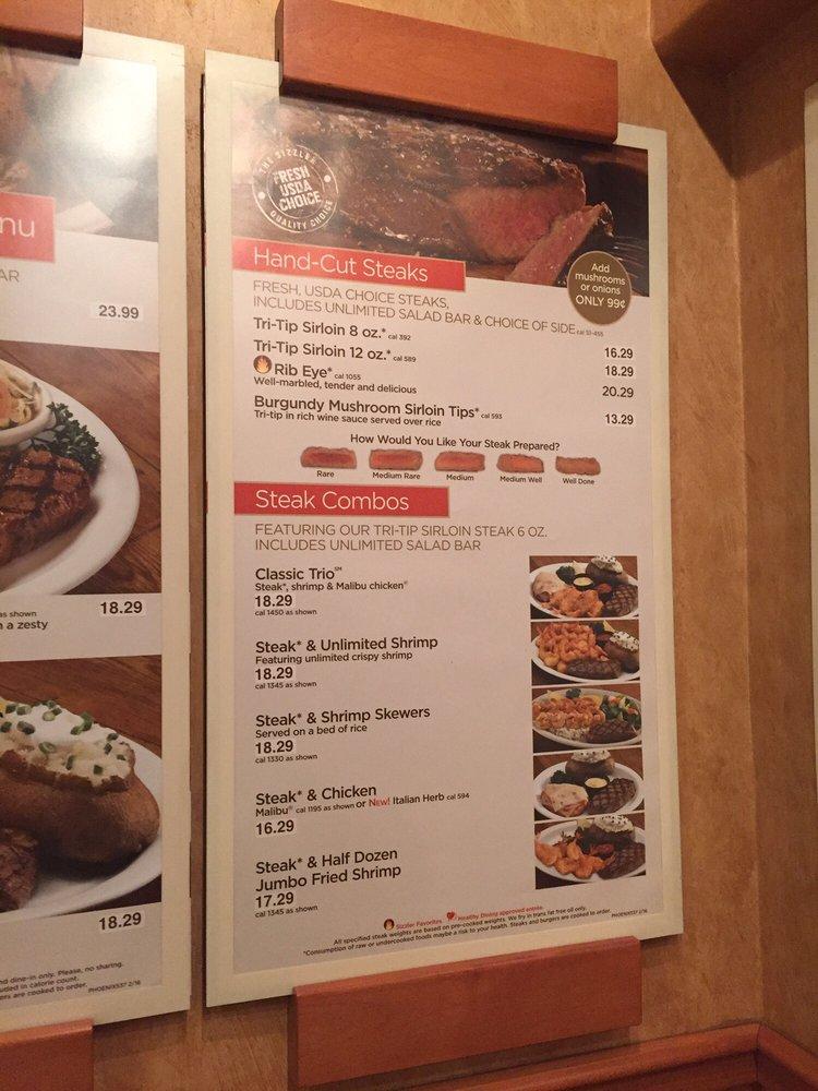 Menu at Sizzler steakhouse, Mesa, S Country Club Dr