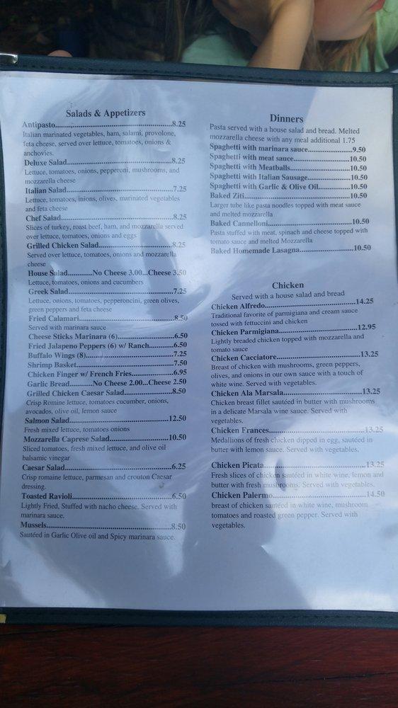 Menu at Tramonto Ristorante pizzeria, Petersburg