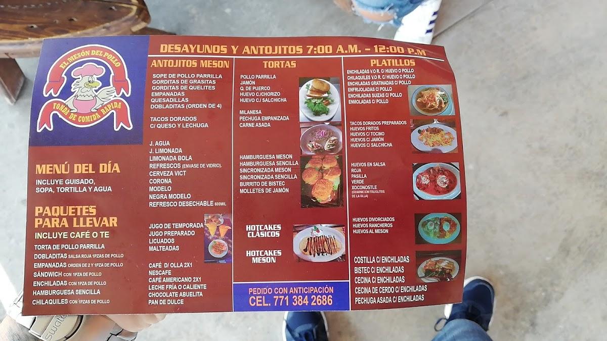 Menu at El Meson del Pollo restaurant, Cardonal