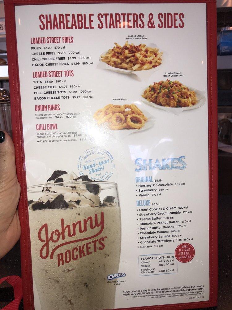 Carta del restaurante Johnny Rockets, Atlantic City, Pacific Ave