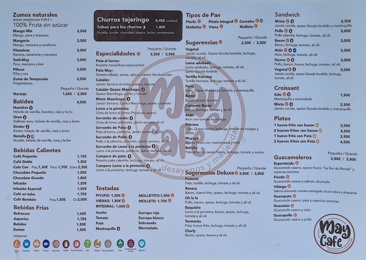 Carta de May Cafe, Fuengirola