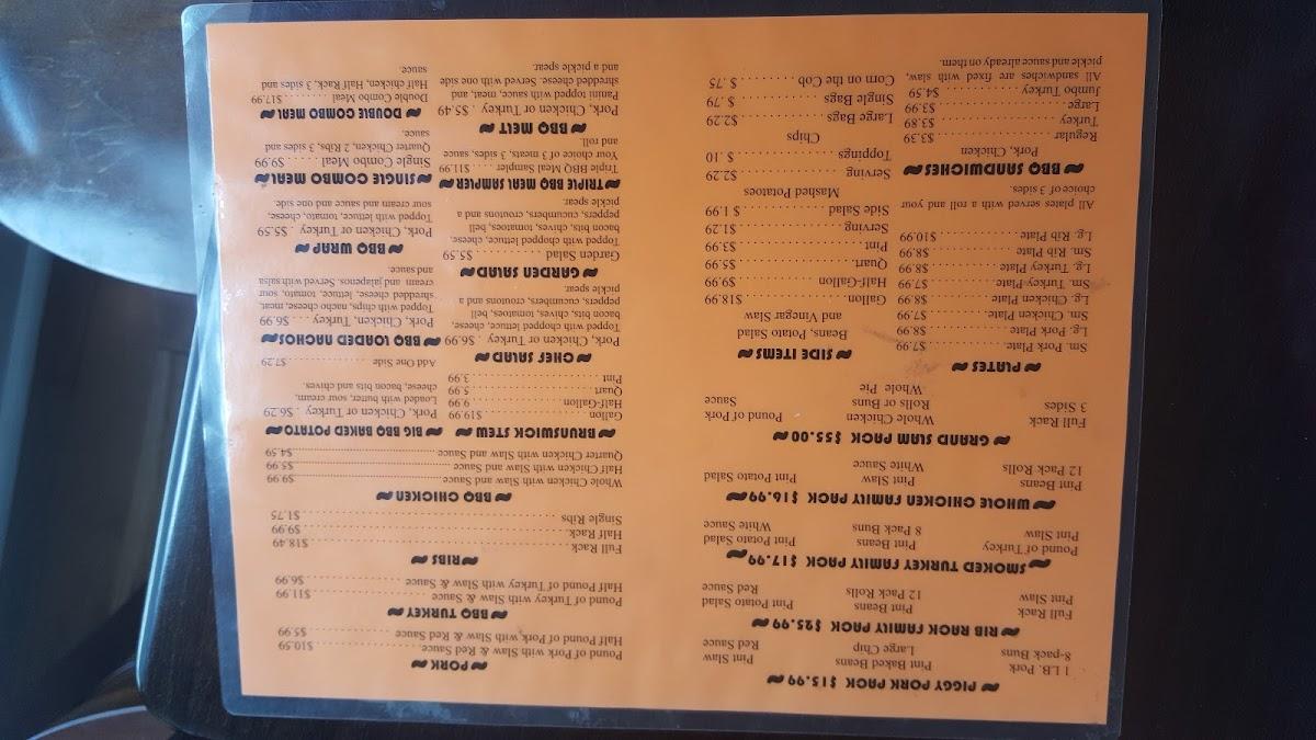 Menu at Pigskin All Sports BBQ, Hartselle