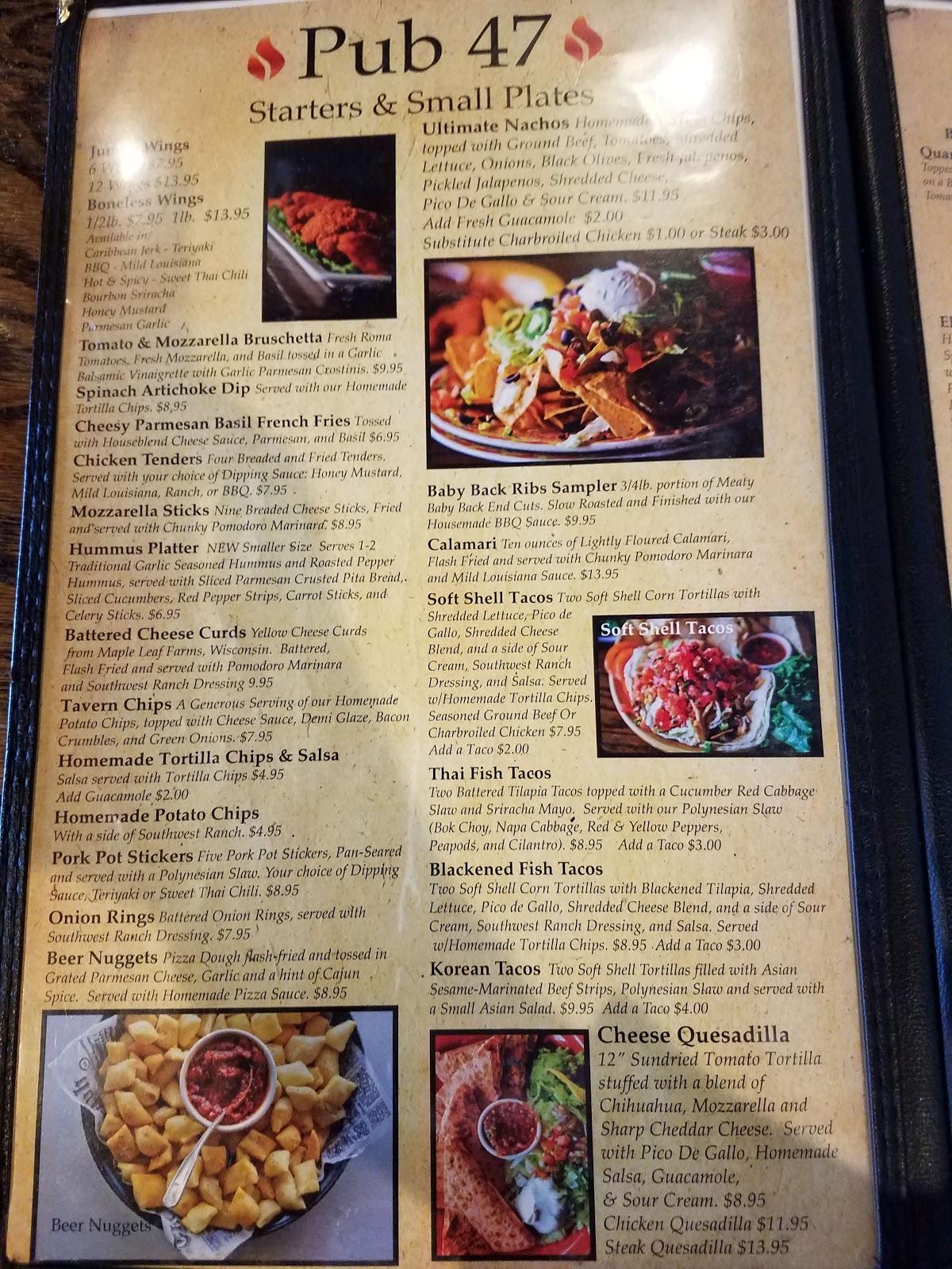 Menu at Pub 47 - Huntley, Huntley