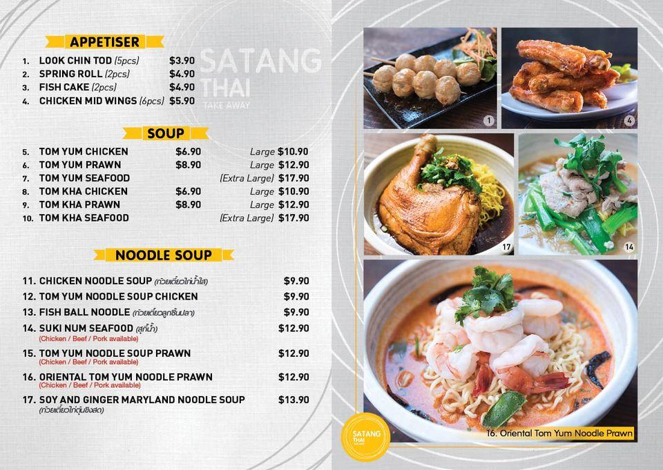 Menu at Satang Thai Takeway fast food, Haymarket, 20 Quay St