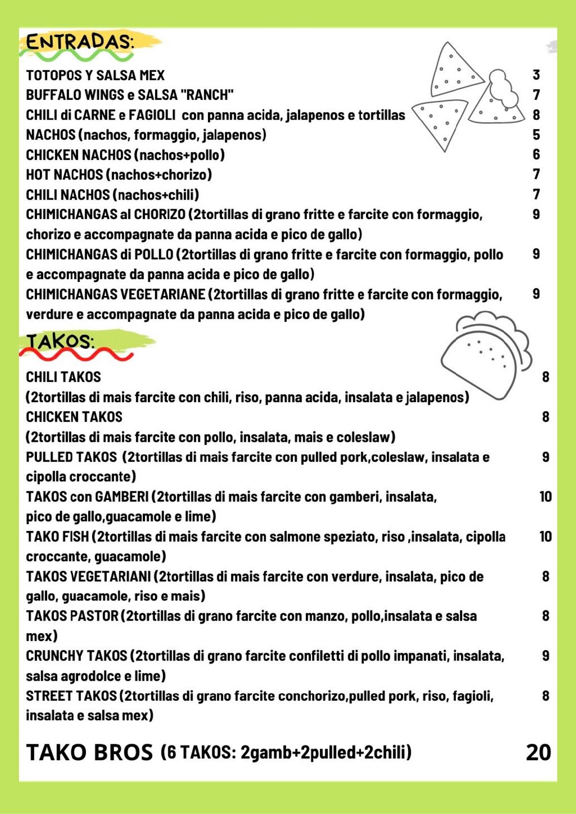 Menu da TAKO BROS Rapallo ristorante, Rapallo