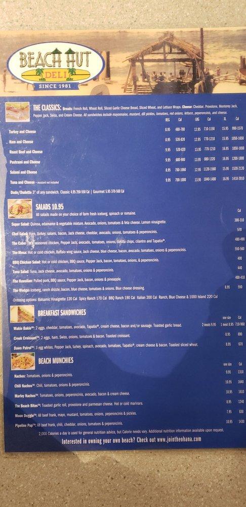 Carta del pub y bar Beach Hut Deli, San Mateo
