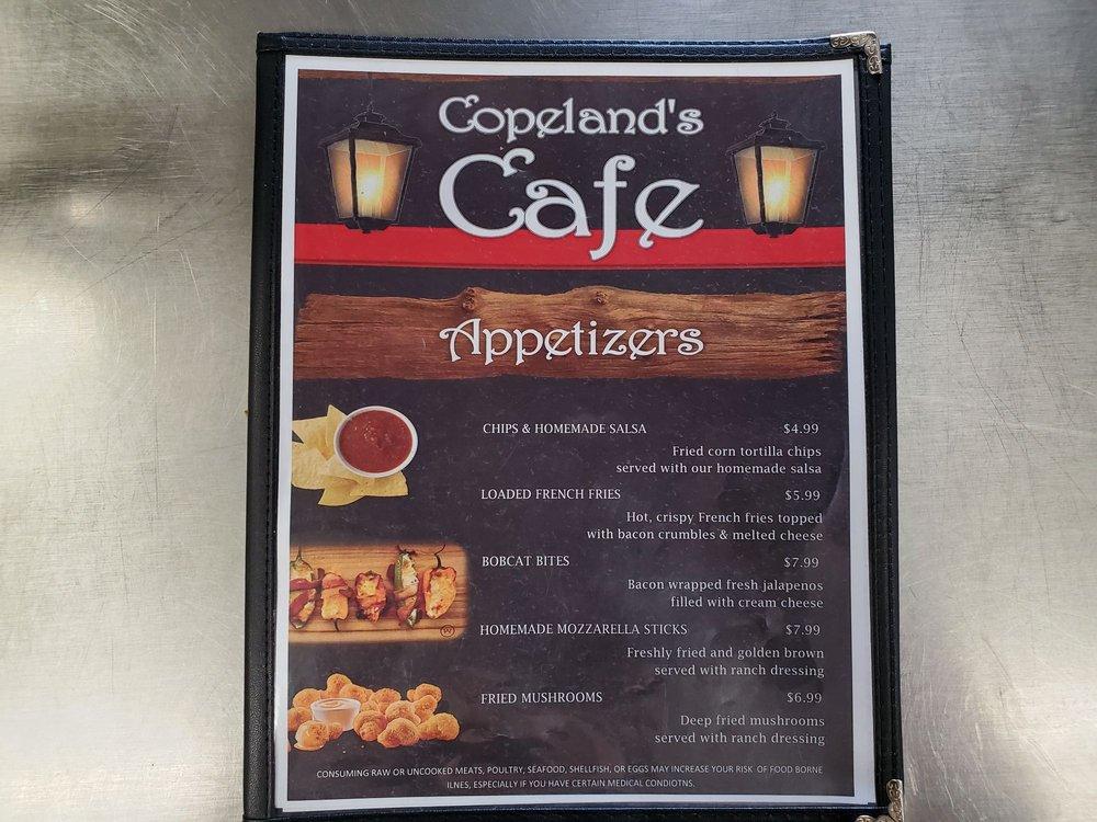 Menu at Copeland's Cafe, Seymour, 400 S Main St