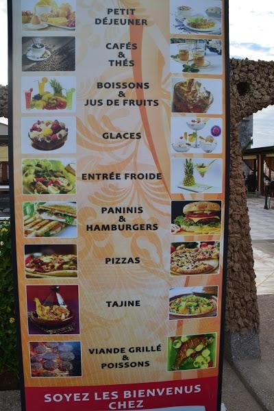 Menu at Iles maldives restaurant, Morocco