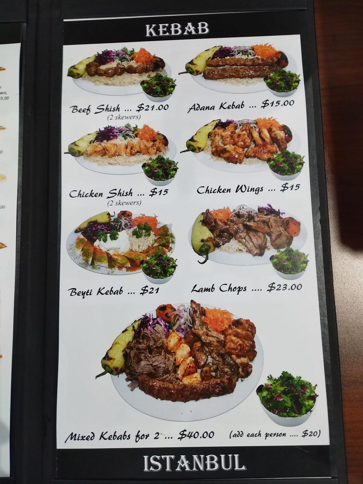 Menu at Istanbul Doner House restaurant, Mississauga