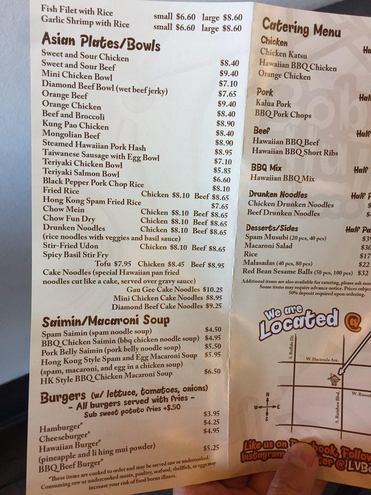 Menu at Boba Hut restaurant, Las Vegas, S Rainbow Blvd