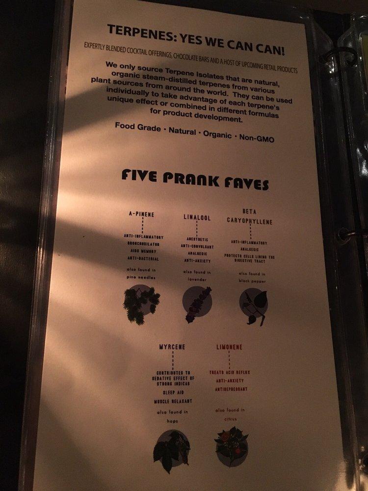 Menu at Prank Bar, Los Angeles
