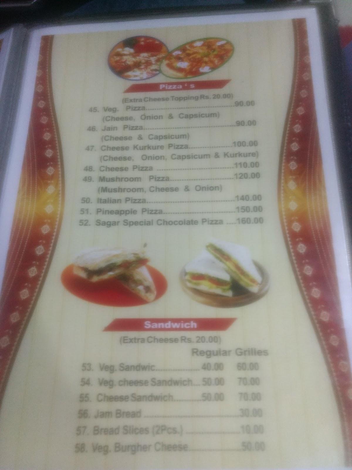 Menu at Sagar Fresh Food, Anjar