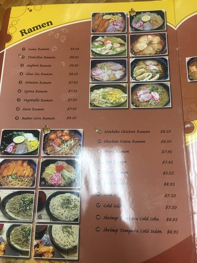 Menu at Sumo Ramen & Curry restaurant, Honolulu, N School St