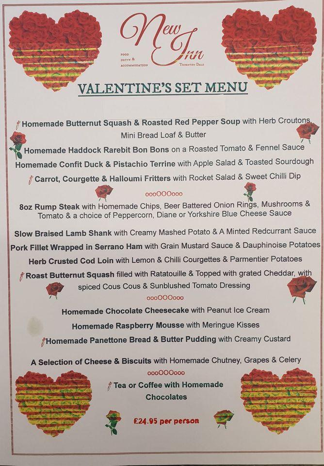 Menu at The New Inn pub & bar, Thornton Dale