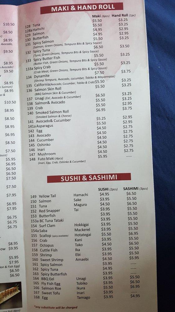 Menu at Wakame Sushi-Sheppard Bathurst restaurant, Toronto, 638 ...