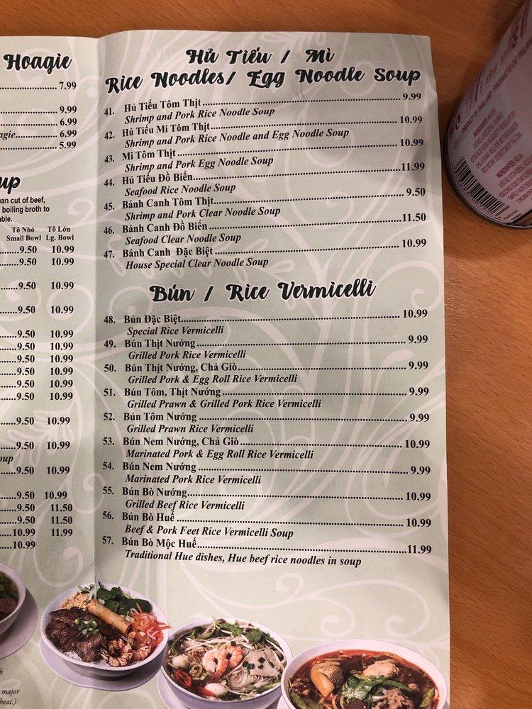 Menu at Vietnamese Noodle House restaurant, Easton