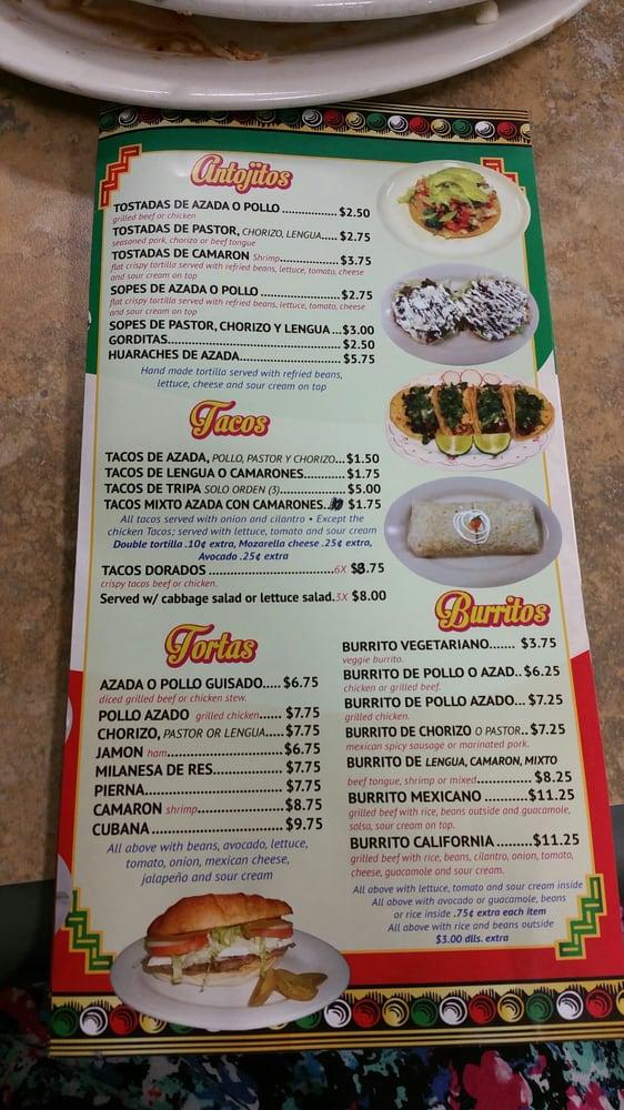 Menu at Mi Antojo Mexican Restaurant Conway, New Bedford, 113 Conway St