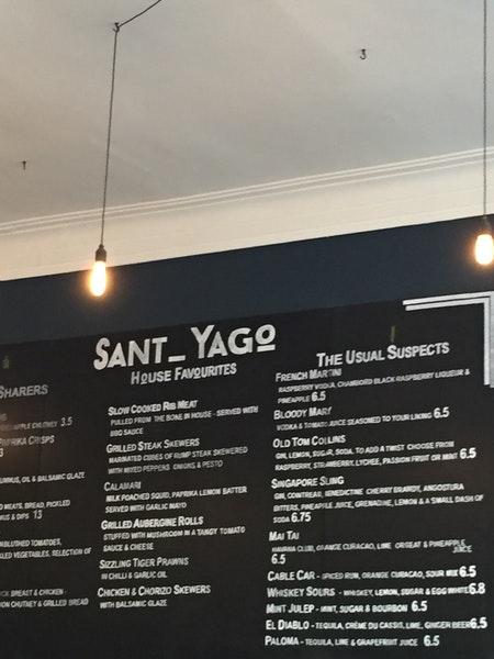 Menu at Sant Yago pub & bar, Portsmouth