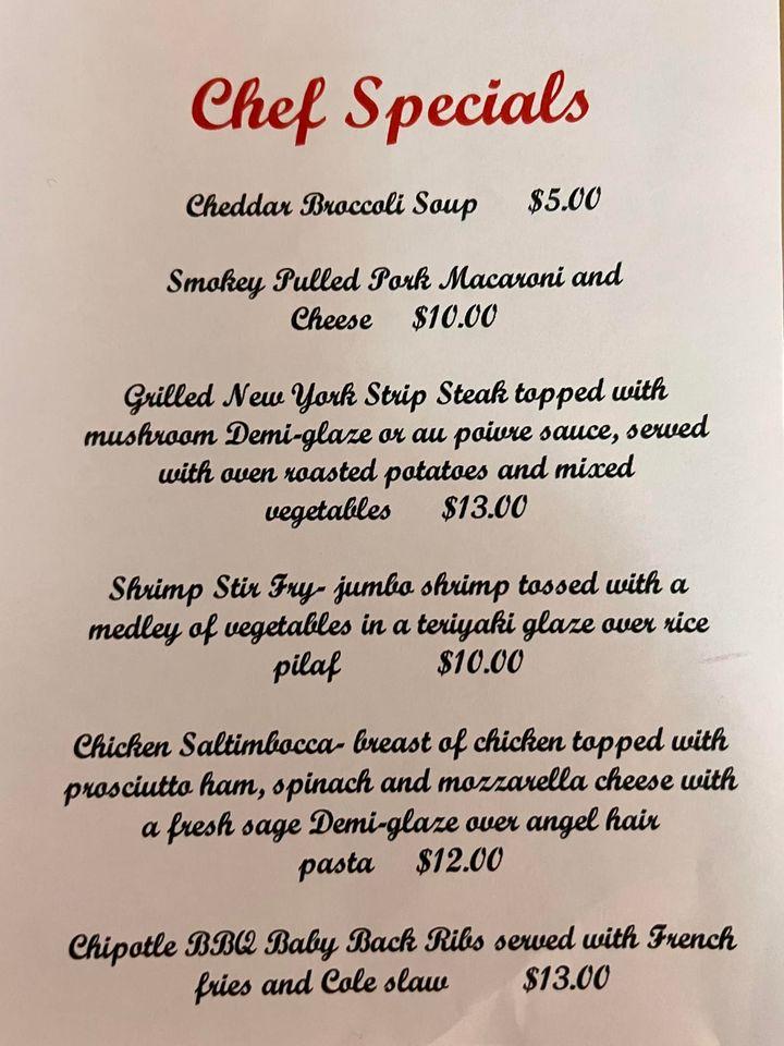 Menu at Sundance Saloon pub & bar, Aston