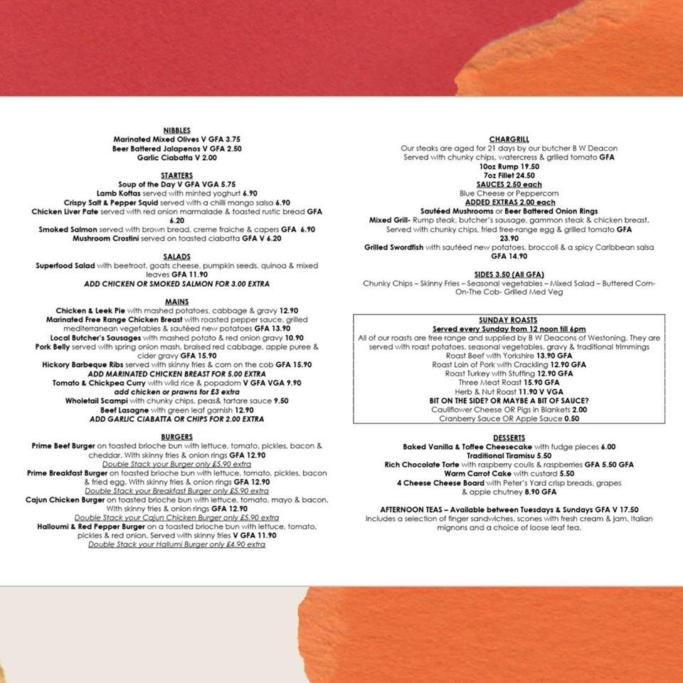 Menu at The Crown at Shillington pub & bar, Pirton