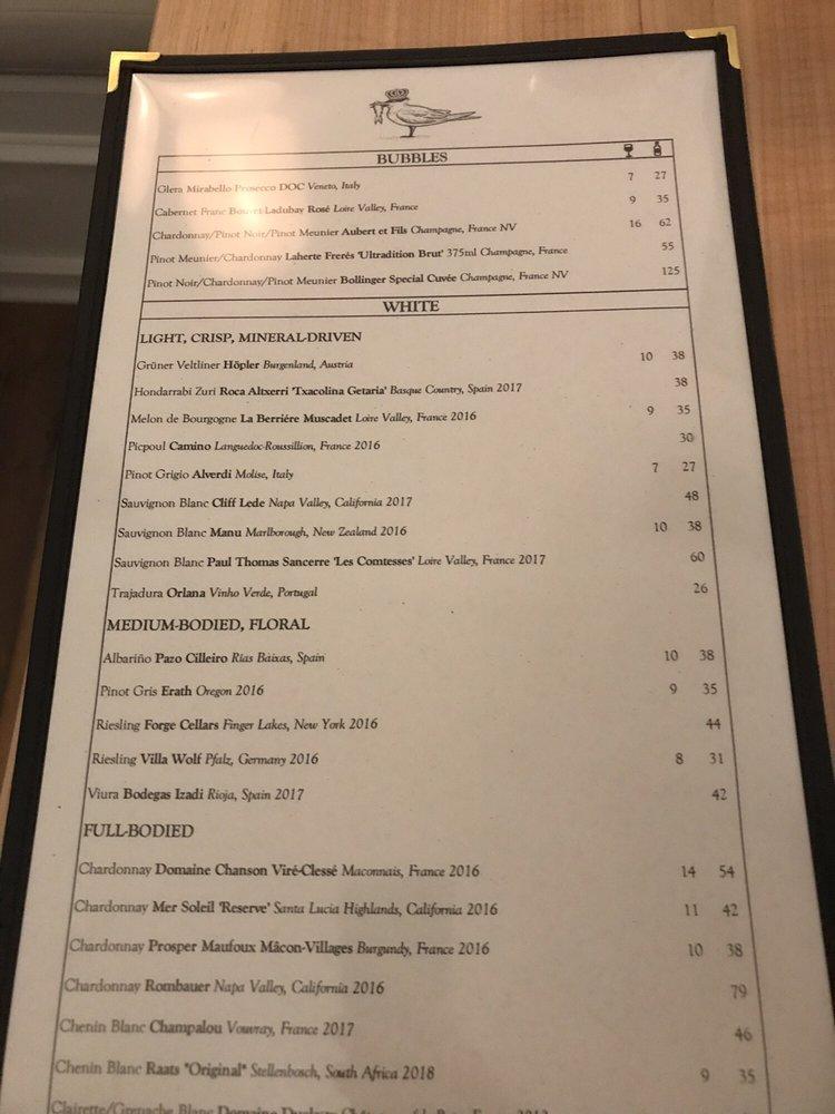 Carta del restaurante The Royal Tern, Johns Island