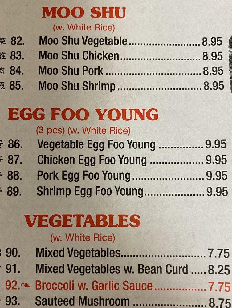 Menu at Chef Lin's To Go restaurant, Lubbock