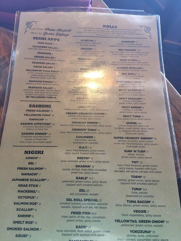 Menu at Harbor Docks restaurant, Destin, 538 Harbor Blvd