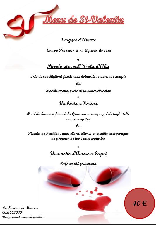 Menu au Les Saveurs de Marconi, Frameries