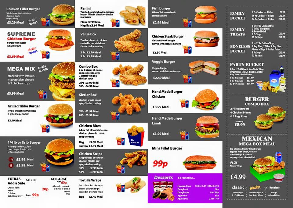 Menu at Big Chicken (hmc approved) restaurant, Birmingham
