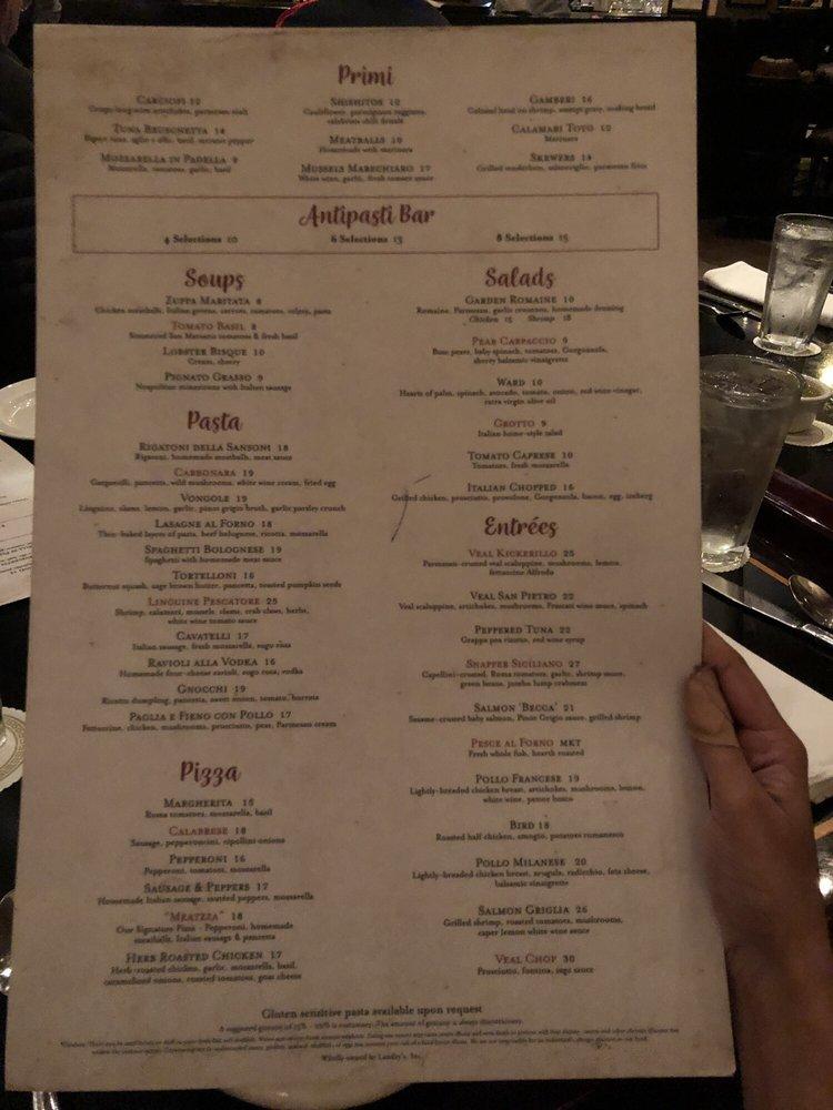 Menu at Grotto Ristorante pizzeria, Houston, Westheimer Rd