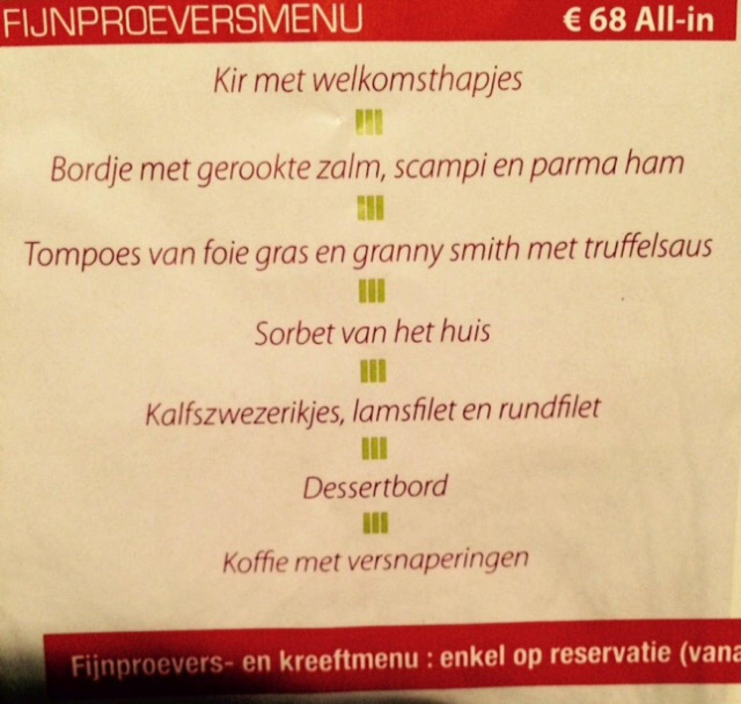 Speisekarte von Ripasso, Restaurant, Kortrijk