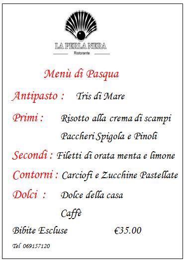 Menu da Ristorante La Perla Nera, Pomezia