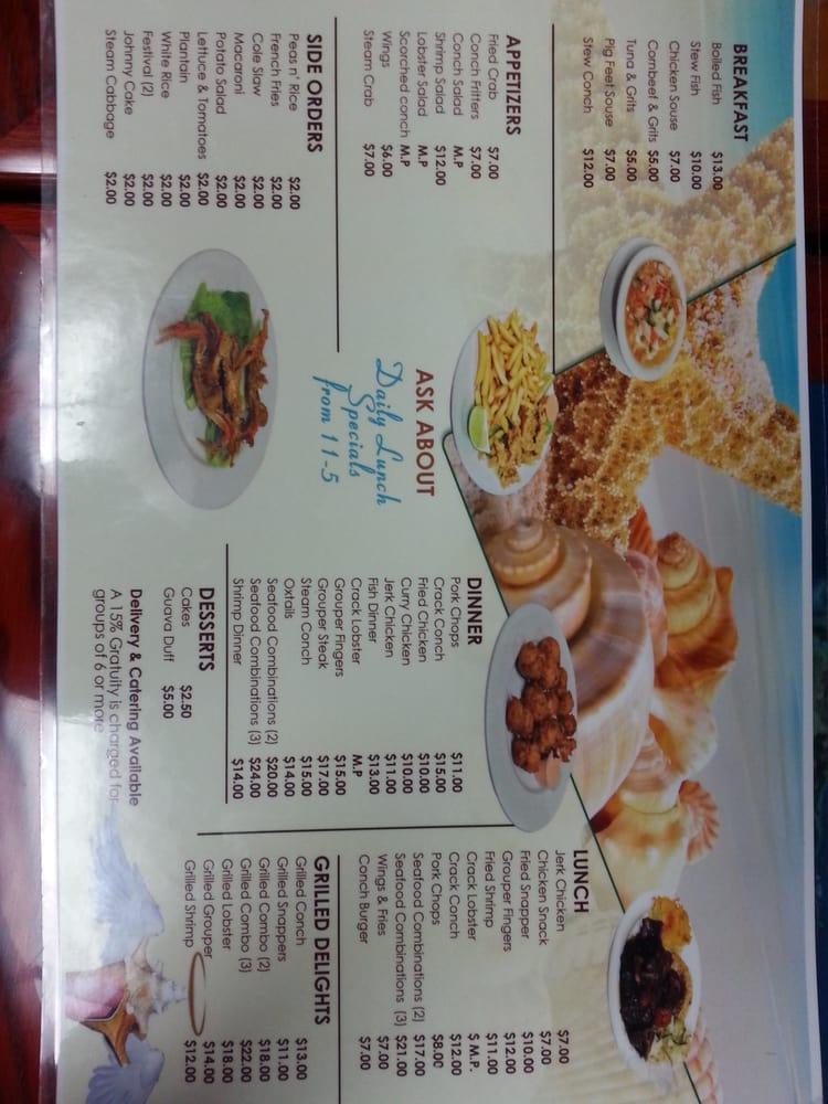Menu at Conch Heaven restaurant, Miami, NW 27th Ave