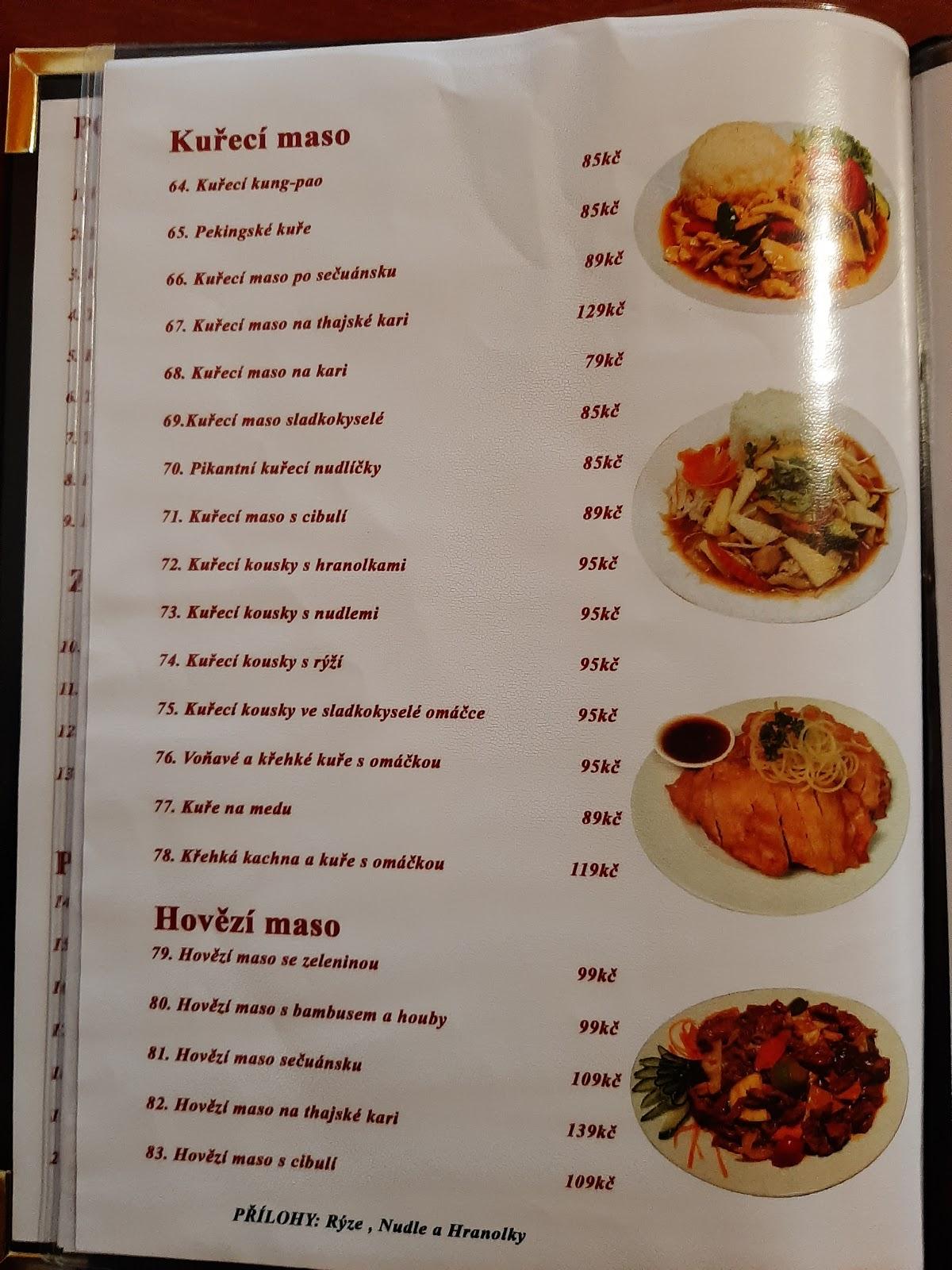Menu at Hanoi Food restaurant, Prostějov