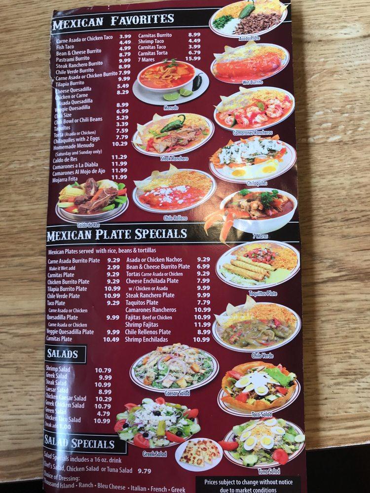 Menu at Terry's Cafe, Stanton