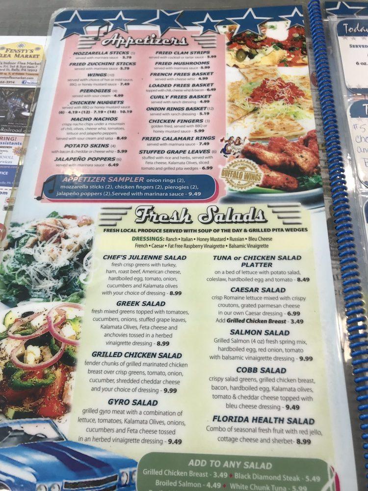 Menu at Americana Diner restaurant, Bechtelsville, 682 PA-100